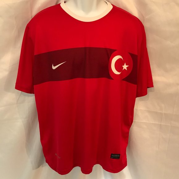 Nike | Shirts | Nike Turkiye Country Flag Logo Athletic Tee Shirt ...